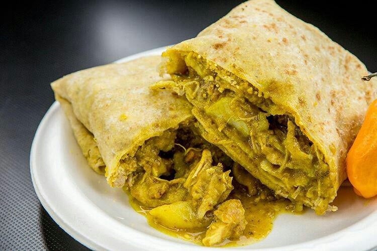 Curry Chicken Roti | Jamrock Irie Jerk | Caribbean Cuisine